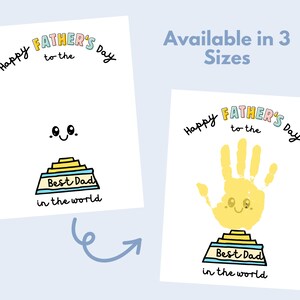 Father's Day Handprint Craft Printable, Best Dad Trophy Handprint, Gift ...