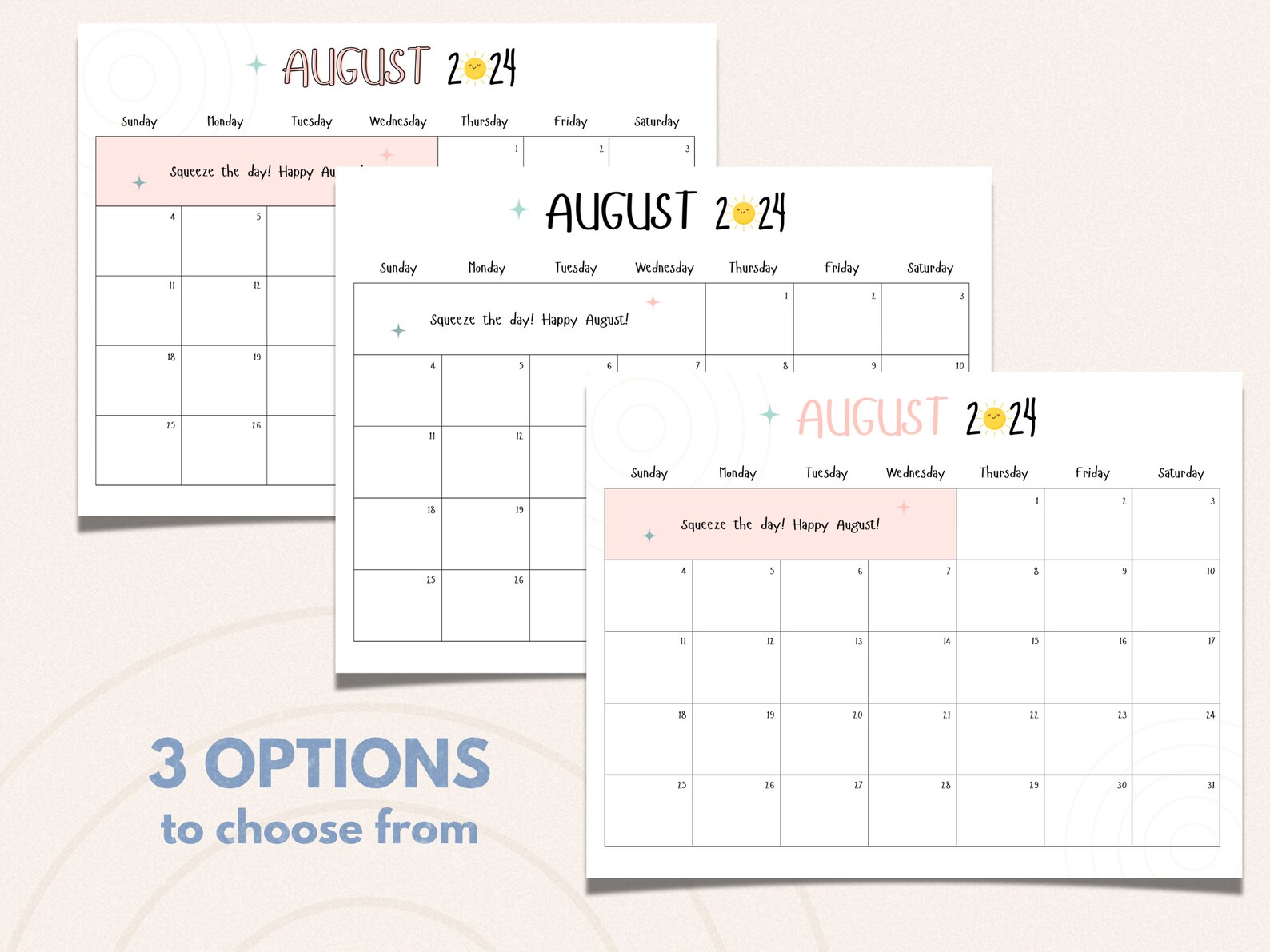 Editable August Calendar 2024, Printable Summer Calendar for Kids ...