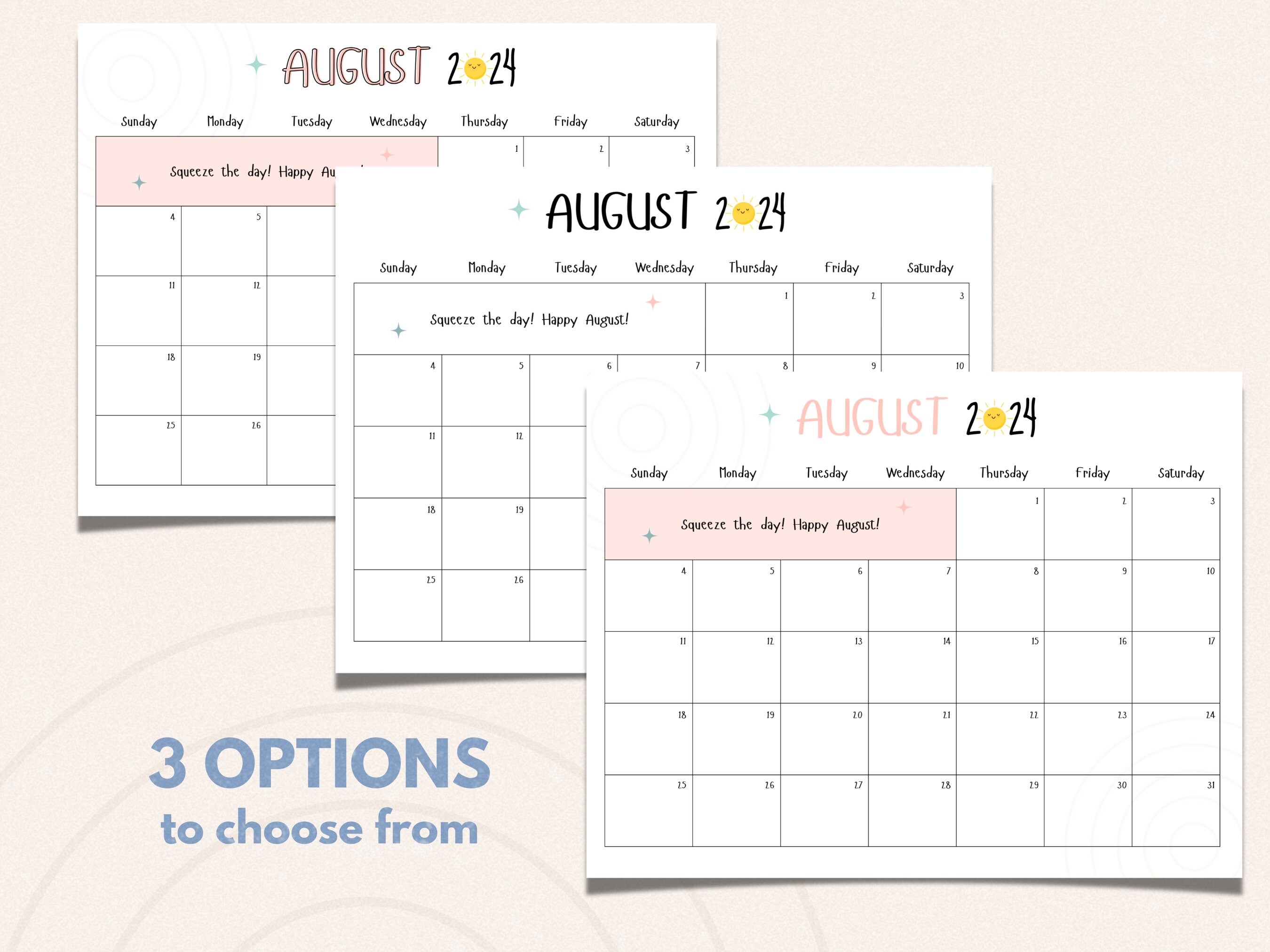 Editable August Calendar 2024, Printable Summer Calendar for Kids ...