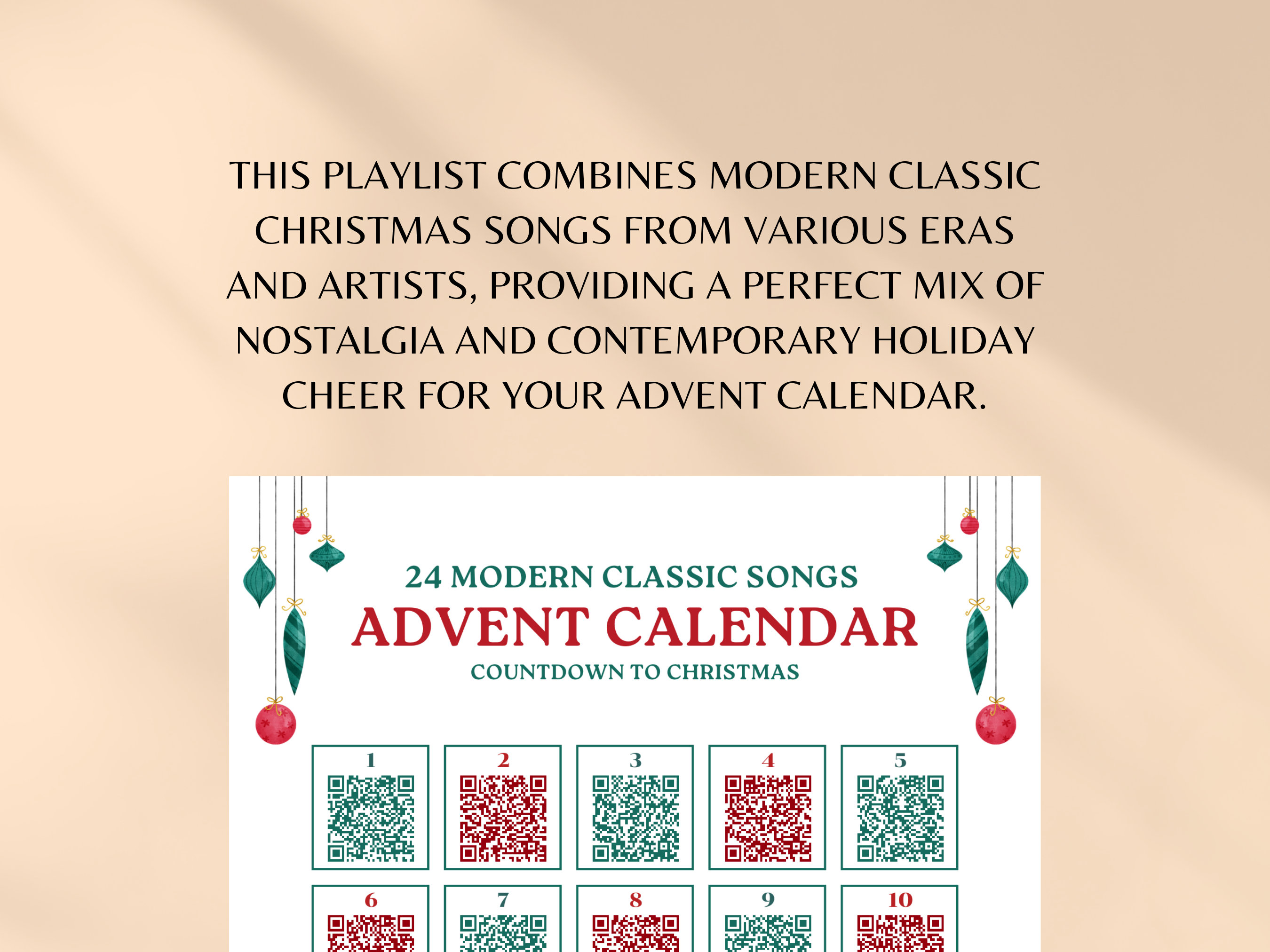 Christmas Countdown Playlist QR Code Christmas Modern Classic Songs ...