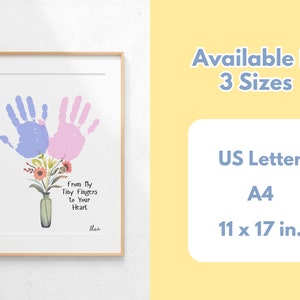 Flower Handprint Craft Printable, Flower Bouquet Handprint for Kids ...
