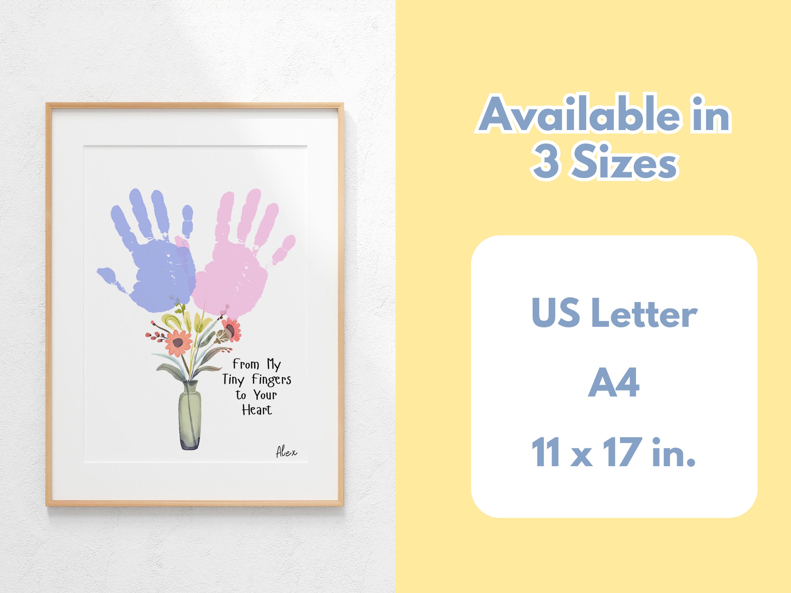 Flower Handprint Craft Printable, Flower Bouquet Handprint for Kids ...