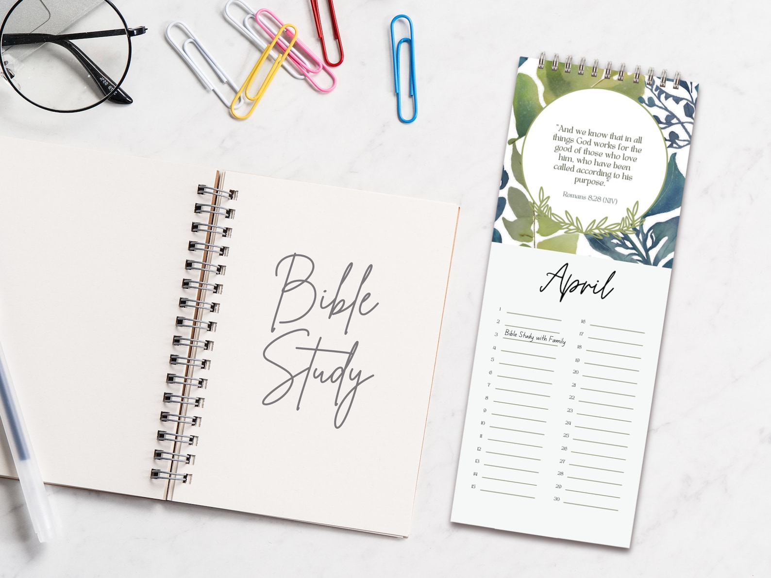 Perpetual Calendar With Bible Verses, Forever Calendar With Bible ...