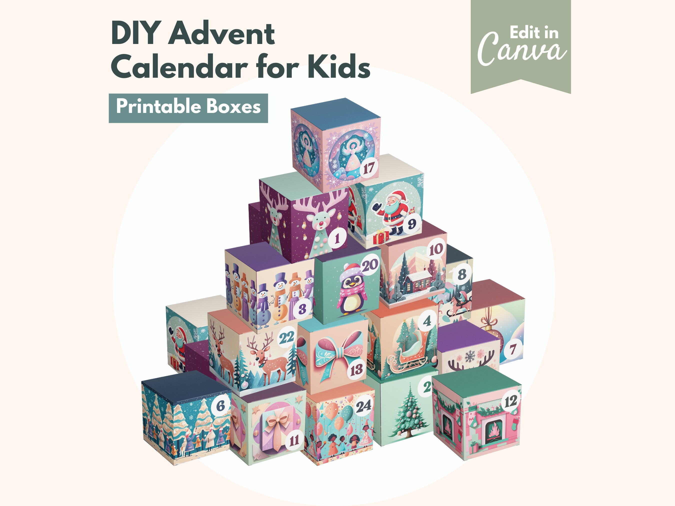 Teen Advent Calendar Printable Advent Calendar Box Easy to Cut Box ...