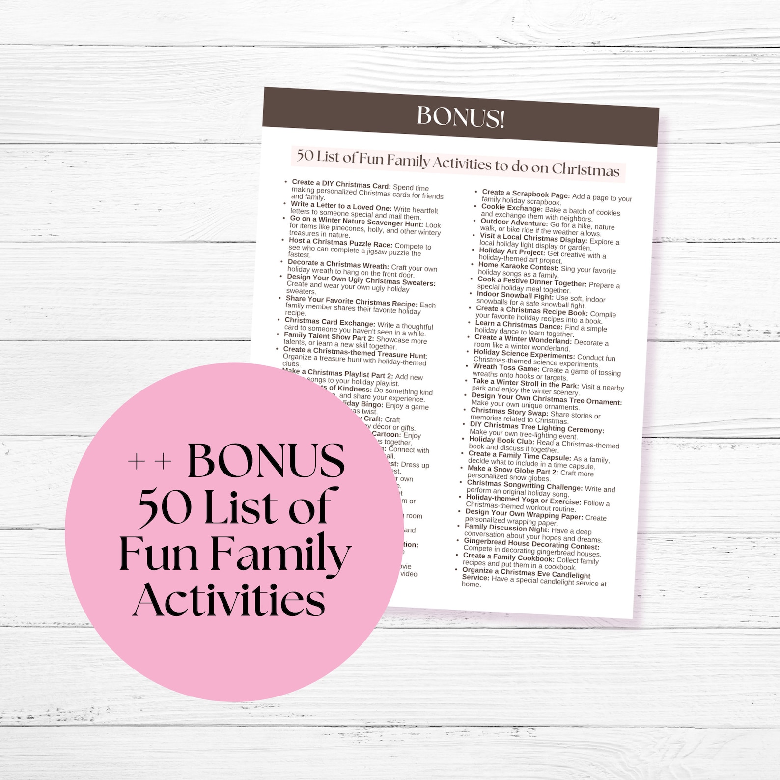 Pink Advent Calendar Printable Christmas Countdown Pink Christmas DIY ...