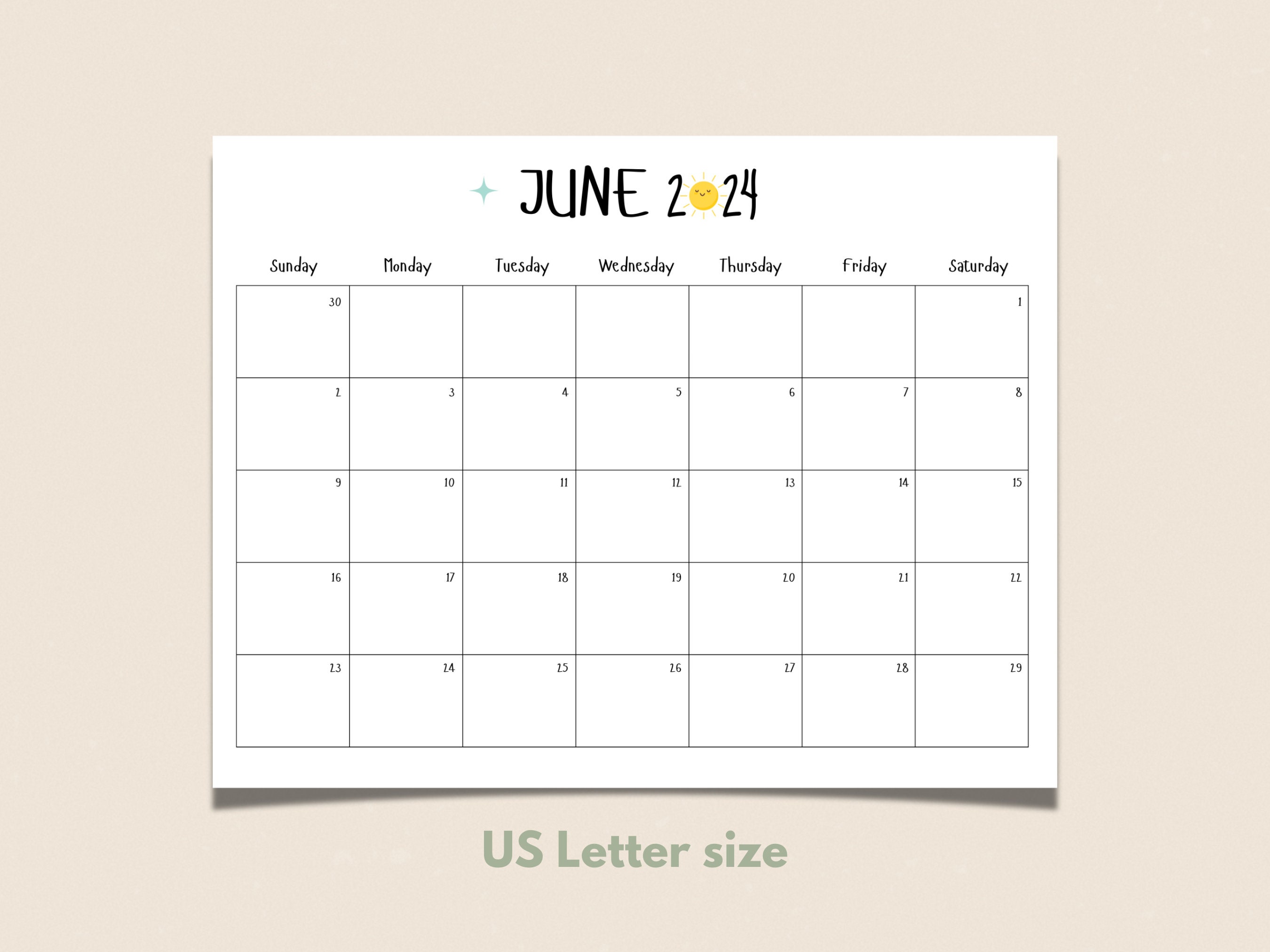 Editable SUMMER Calendar 2024, June, July, August, Printable Summer Fun ...