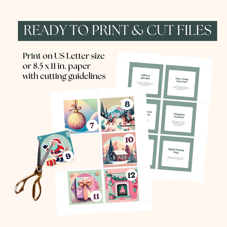 Printable Advent Calendar for Kids DIY Advent Calendar Box Christmas ...