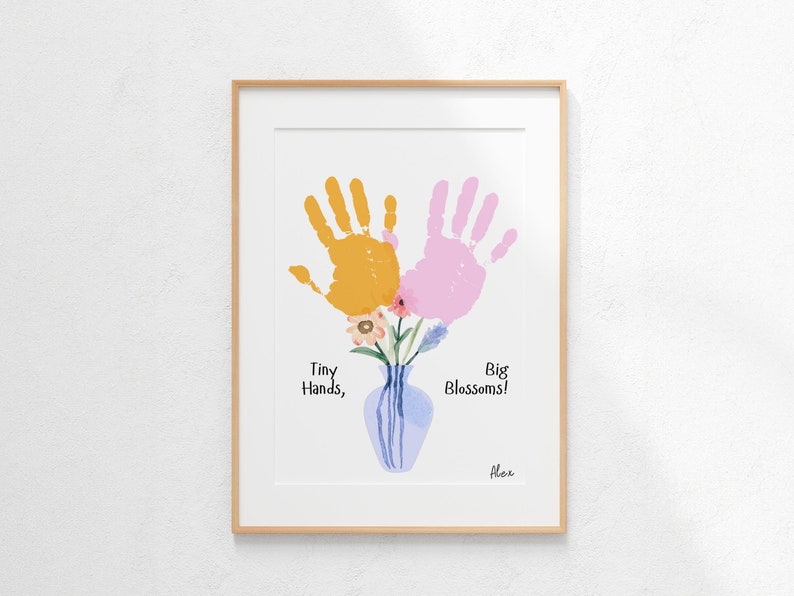 Flower Handprint Craft Printable, Flower Bouquet Handprint for Kids ...