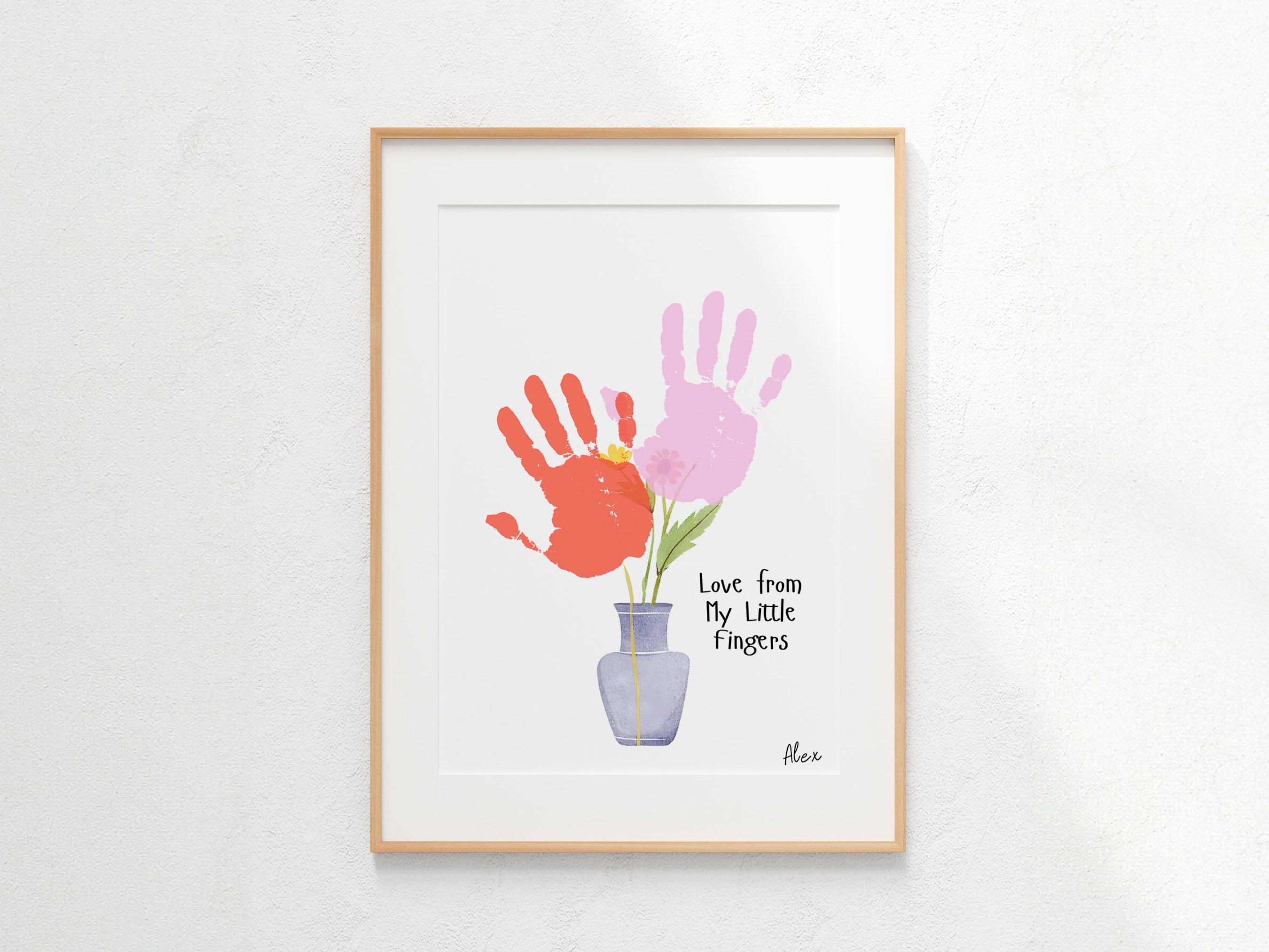 Flower Handprint Craft Printable, Flower Bouquet Handprint for Kids ...