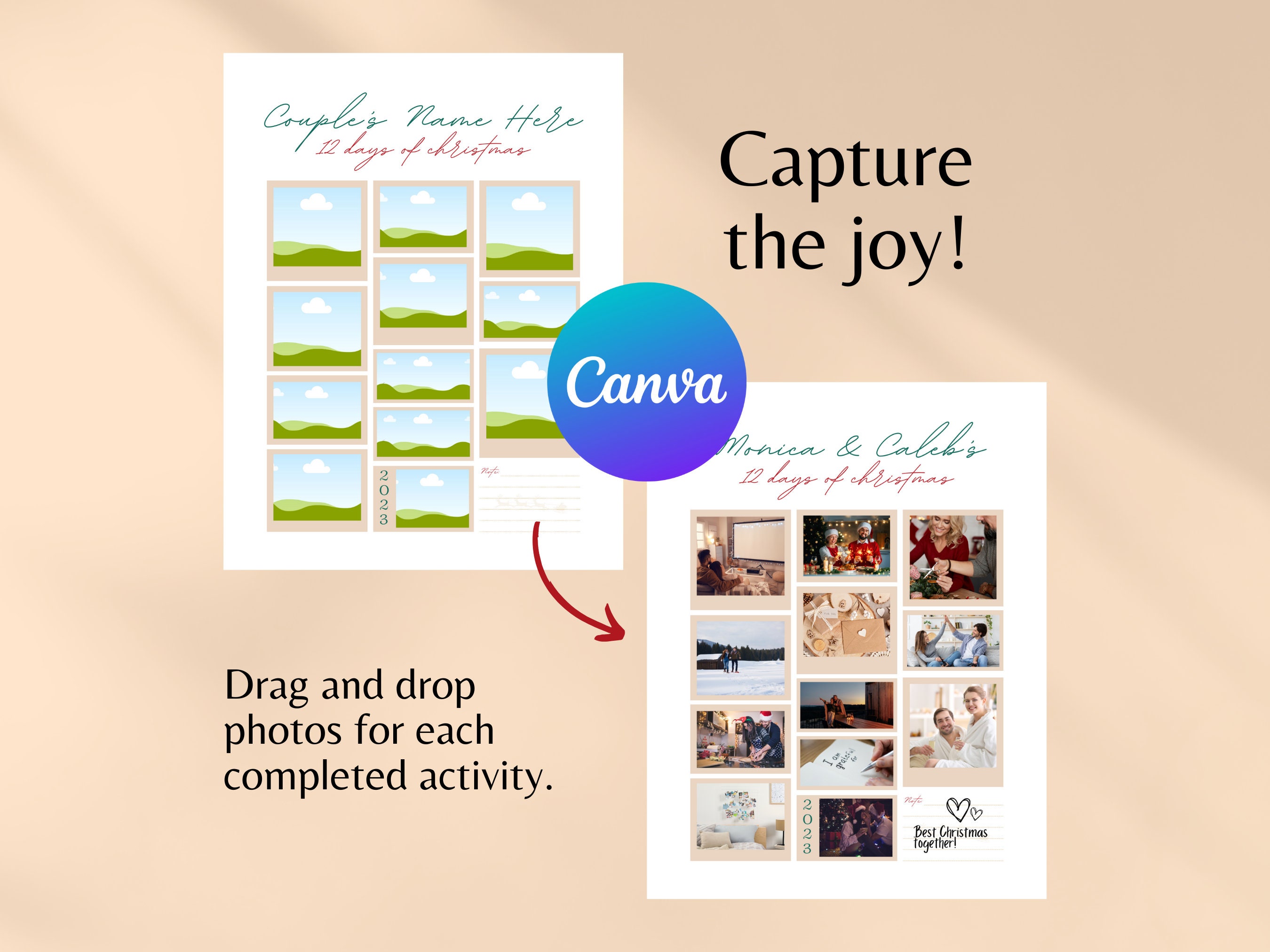 12 Days of Christmas Advent Calendar for Couples Printable Christmas ...