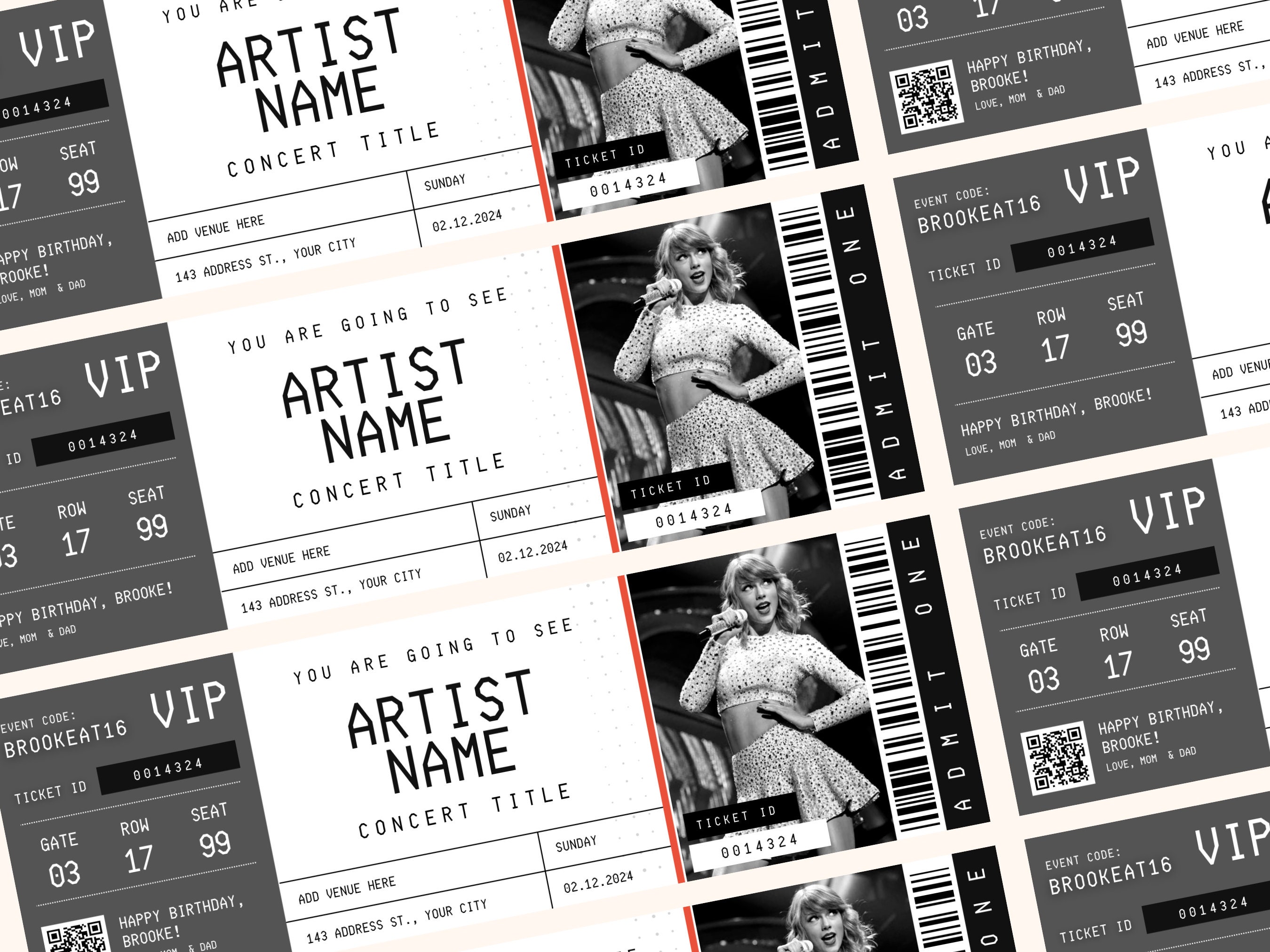 Editable Concert Ticket Canva Template, DIY Event Ticket, Surprise ...
