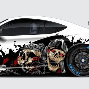 Large Skull Side Graphic Splash, Large Decal for Charger, Challenger ...