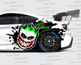 JOKER, Super Hero Villain Inspired Car Side Decal, Universal Size, Cast ...
