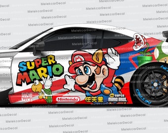 Super Mario Car Side Wrap, Full Color Graphics, Vinyl Livery Decal Fit ...