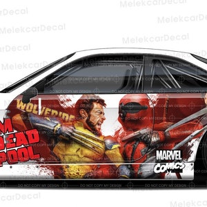 Deadpool and Wolverine Super Hero, Villain Inspired Car Side Decal - Etsy