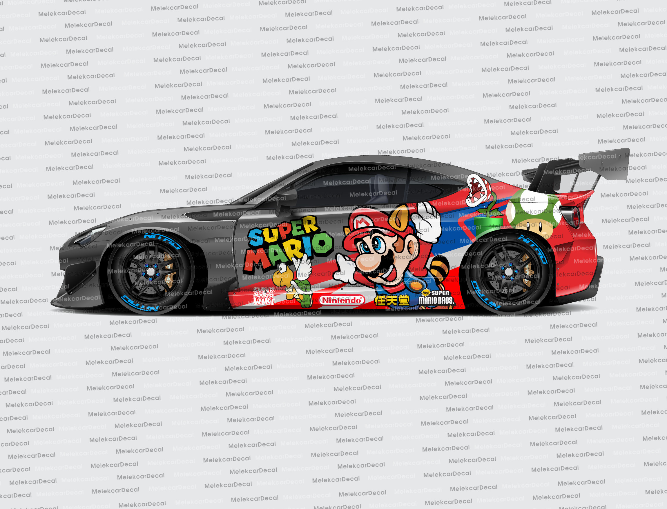 Super Mario Car Wrap: Full Color Vinyl Graphics Decal - Etsy