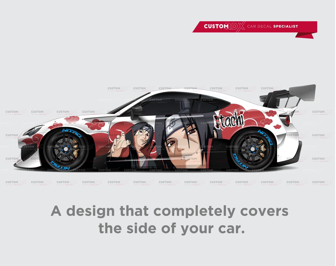 Naruto Itachi Car Wrap Decal, Akatsuki Anime, Anime Ninja Vinyl, Side ...