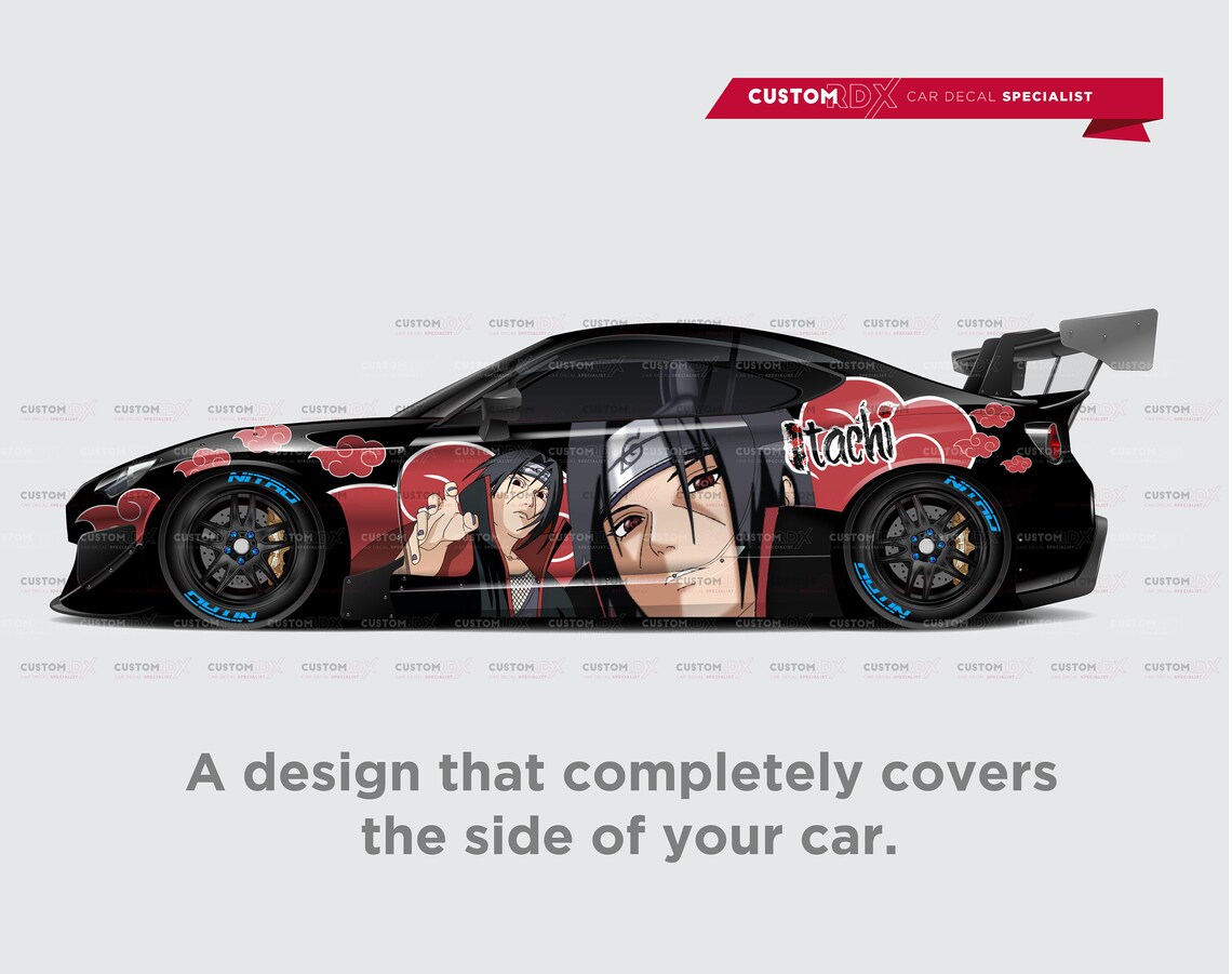 Naruto Itachi Car Wrap Decal, Akatsuki Anime, Anime Ninja Vinyl, Side ...