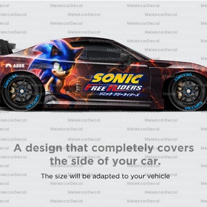 Sonic the Hedgehog Car Side Wrap, Full Color Graphics, Vinyl Livery ...