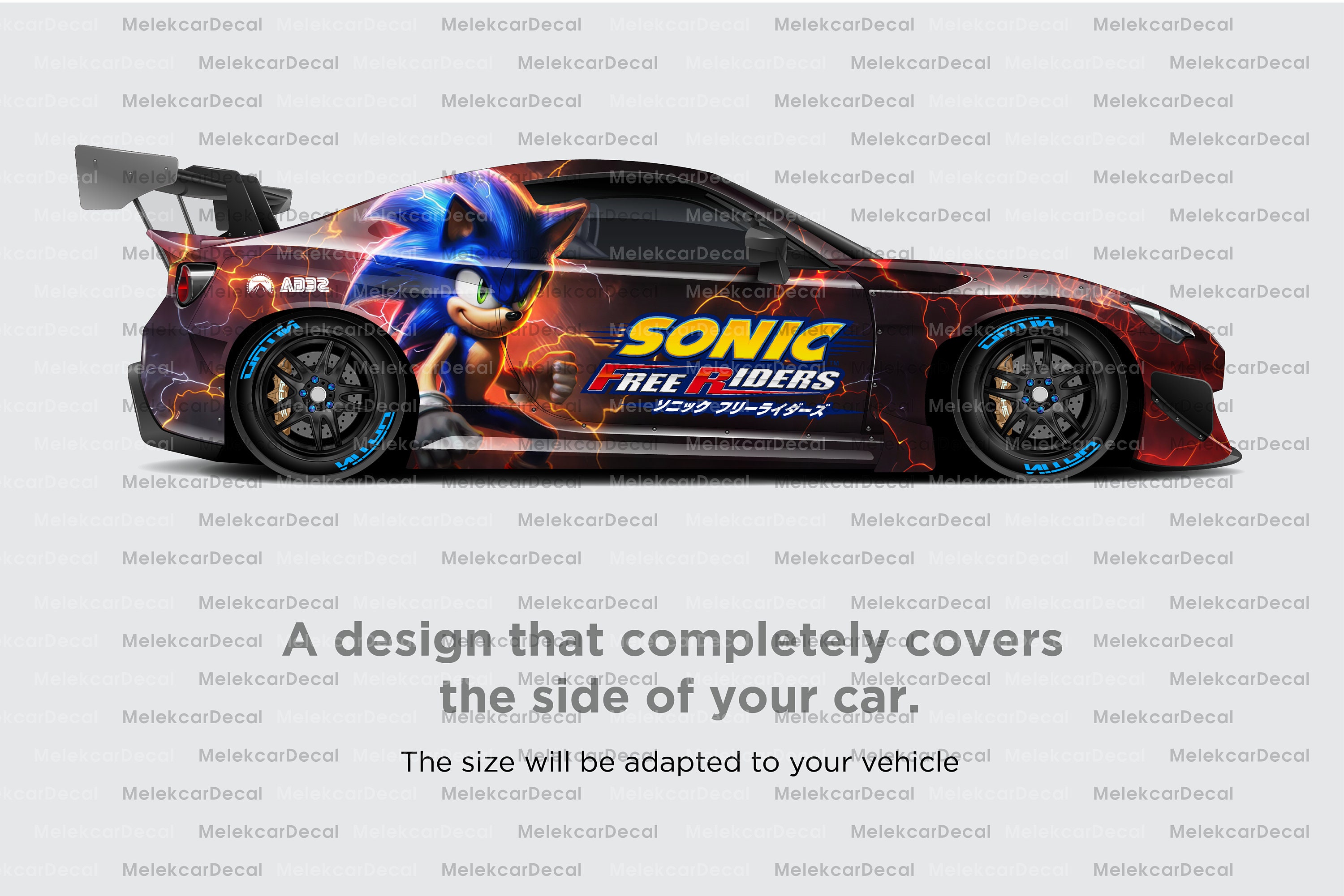 Sonic the Hedgehog Car Side Wrap, Full Color Graphics, Vinyl Livery ...