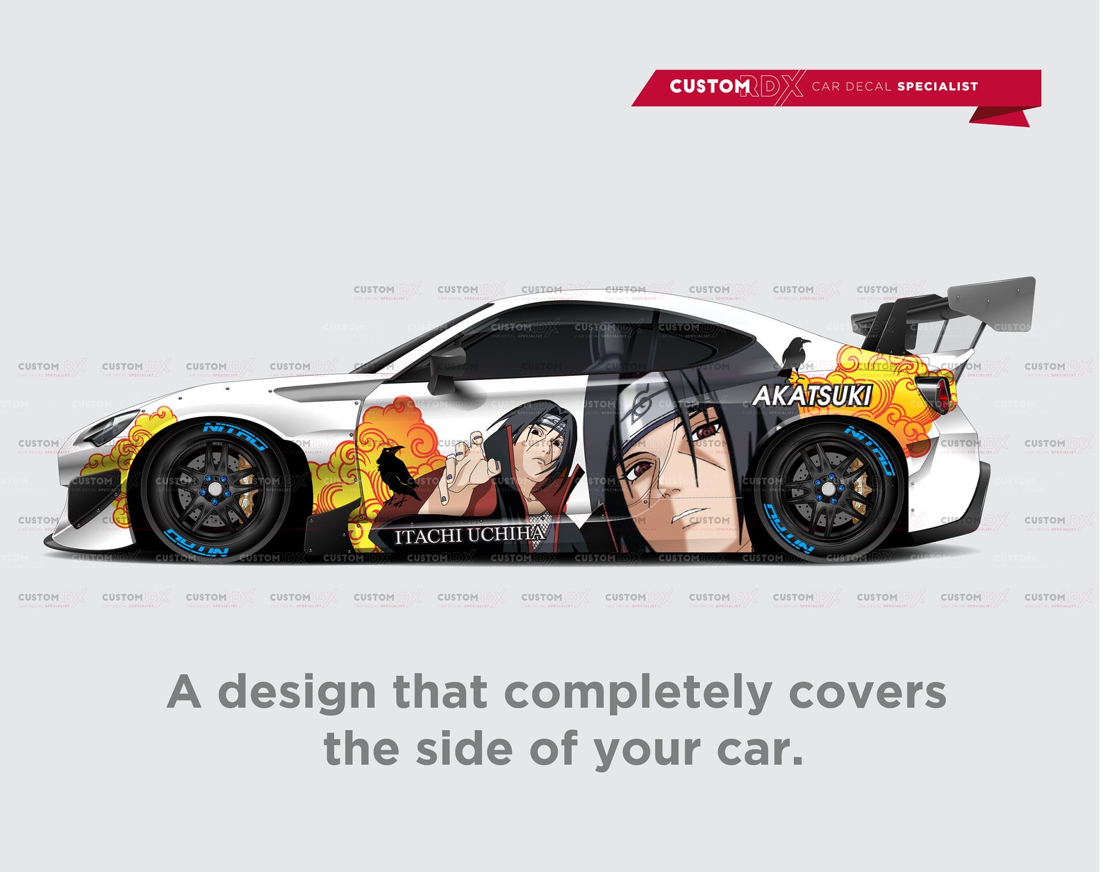 Naruto Itachi Car Wrap Decal, Akatsuki Anime, Anime Ninja Vinyl, Side ...
