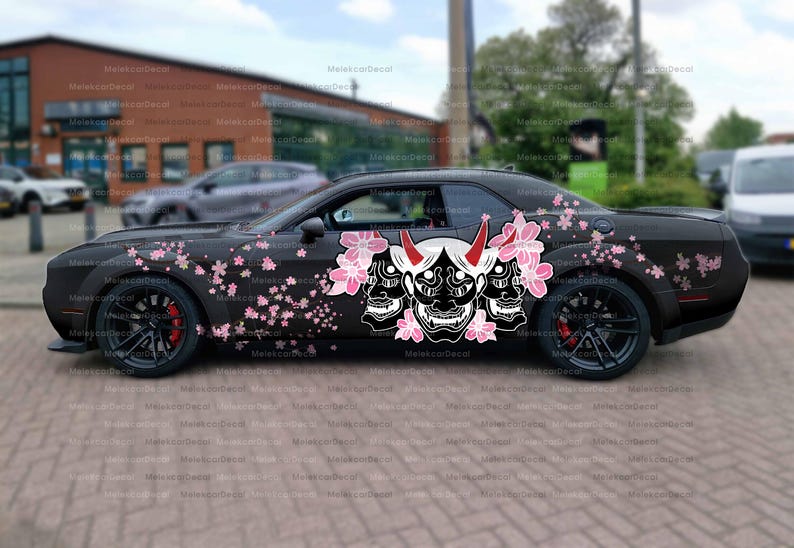 Sakura Cherry Blossom Car Livery, Japanese Oni Demon Car Wrap - Etsy