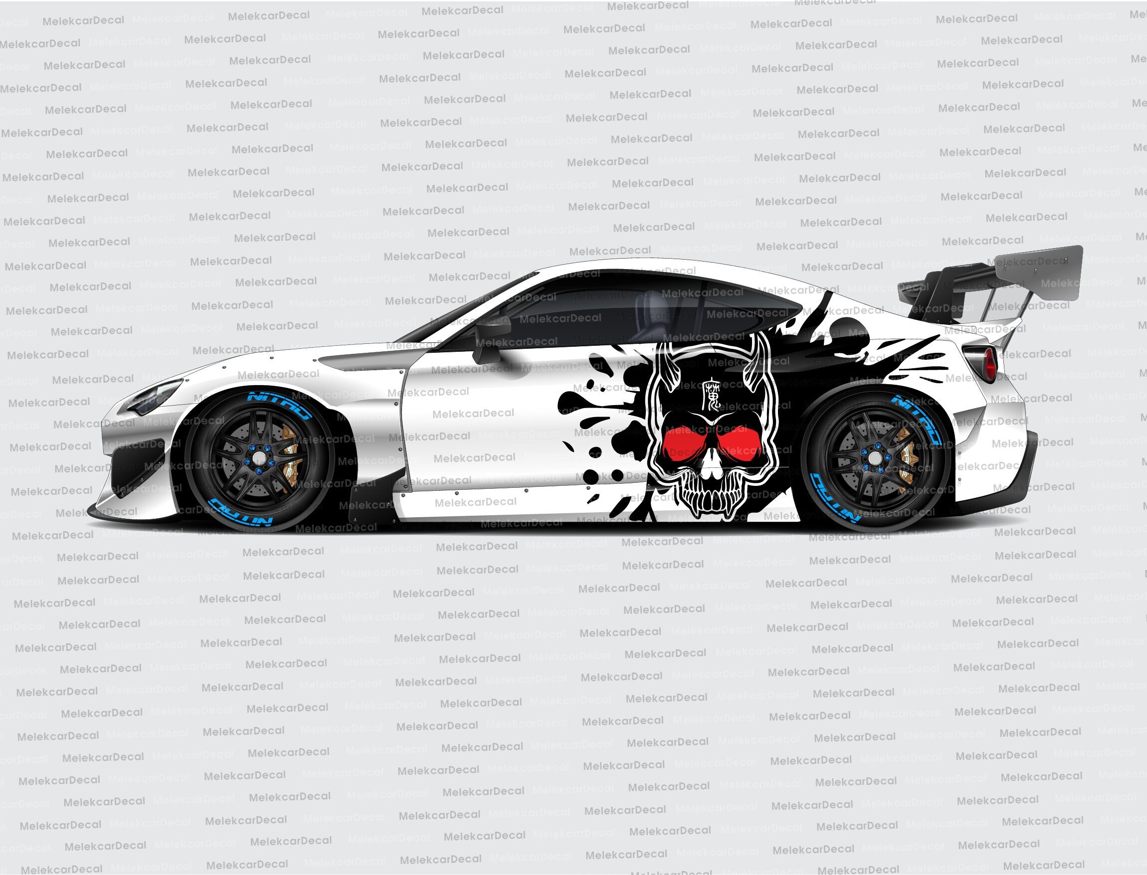 Skull Side Graphic Splash Large driver & Pass. Side Large Decal for ...