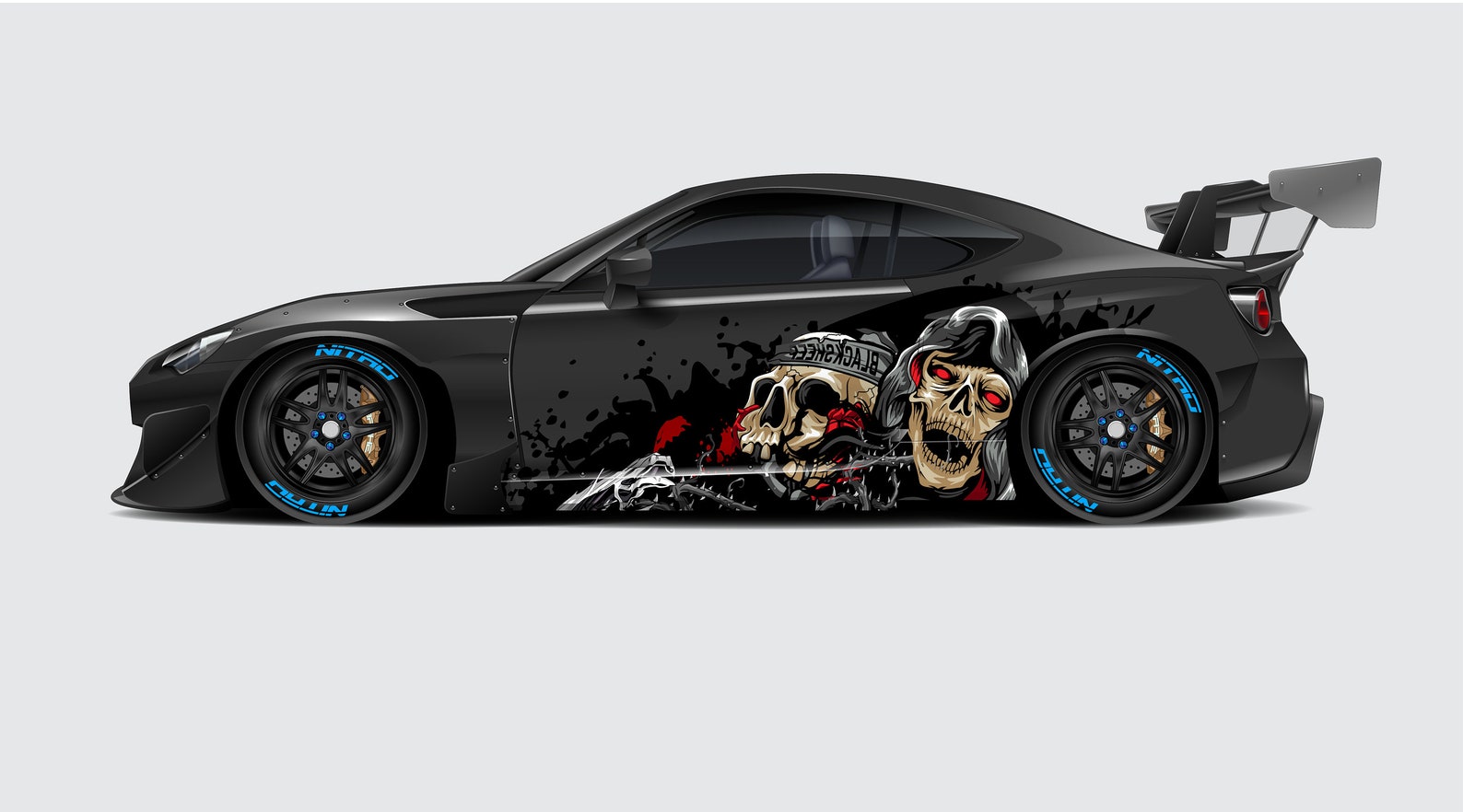 Large Skull Side Graphic Splash, Large Decal for Charger, Challenger ...