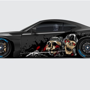 Large Skull Side Graphic Splash, Large Decal for Charger, Challenger ...
