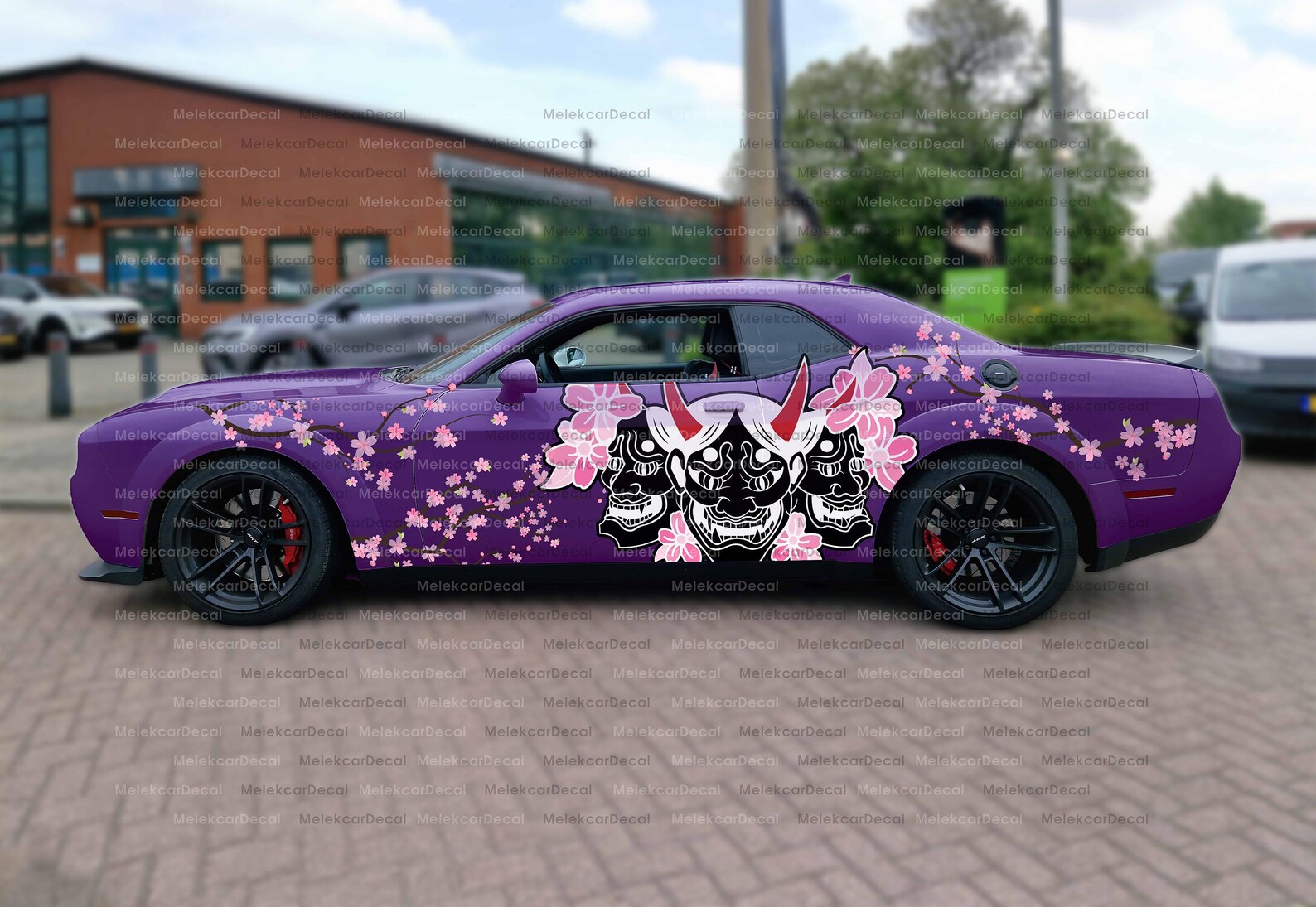 Sakura Cherry Blossom Car Livery, Japanese Oni Demon Car Wrap - Etsy