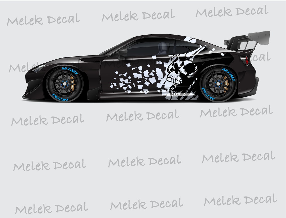 Skull Skeleton Design Car Wrap Large Wrap Car Design. - Etsy