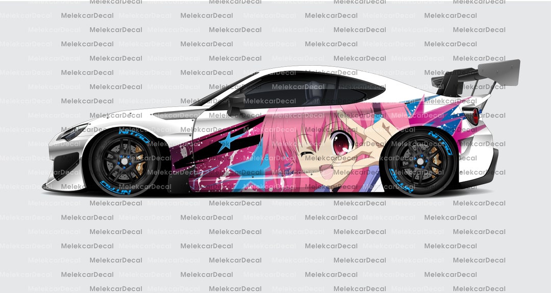 Anime Girl Car Side Wrap, Full Color Graphics, Vinyl Livery Decal Fit ...