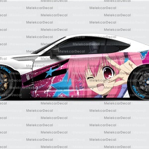Anime Girl Car Side Wrap: Full Color Vinyl Decal - Etsy