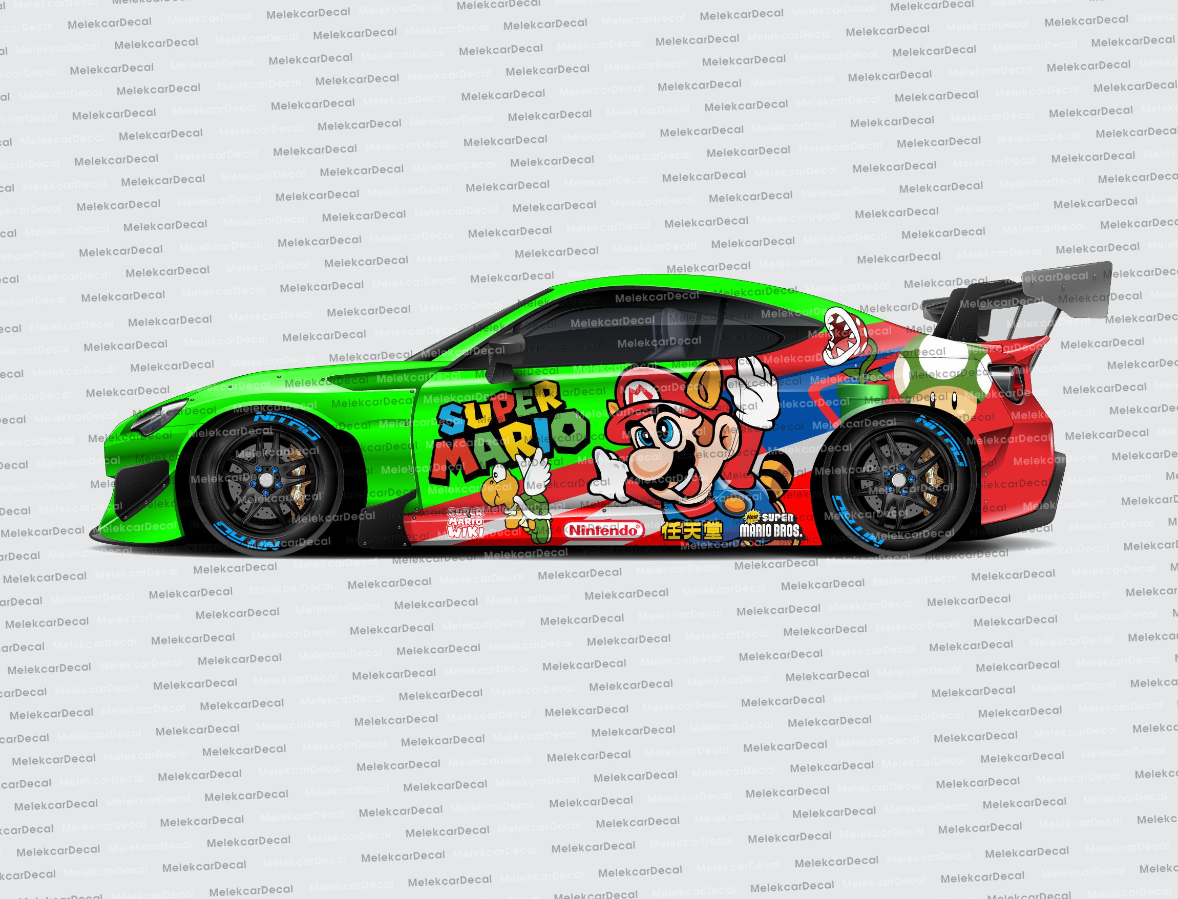 Super Mario Car Wrap: Full Color Vinyl Graphics Decal - Etsy
