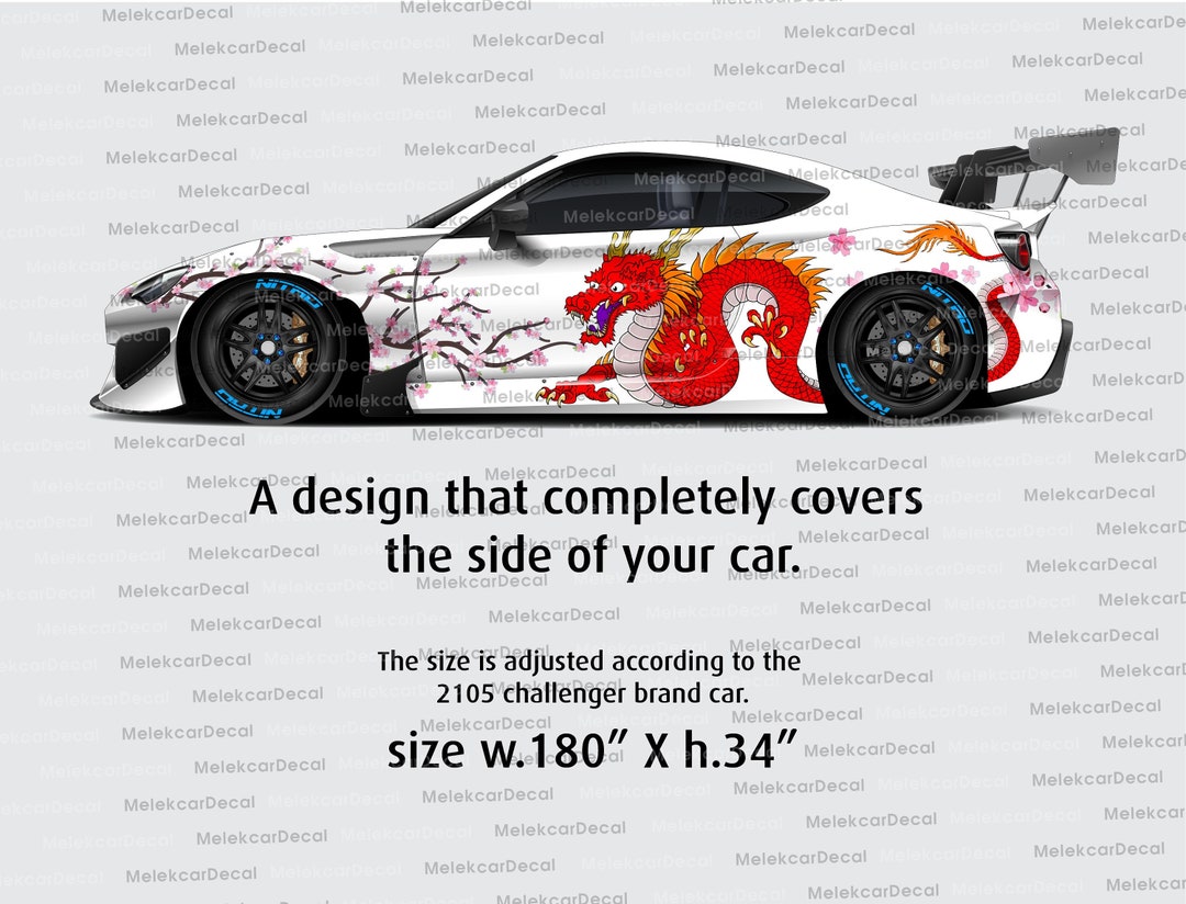 Dragon Character, Sakura Livery, Large Vehicle Graphics, Side Car Decal ...