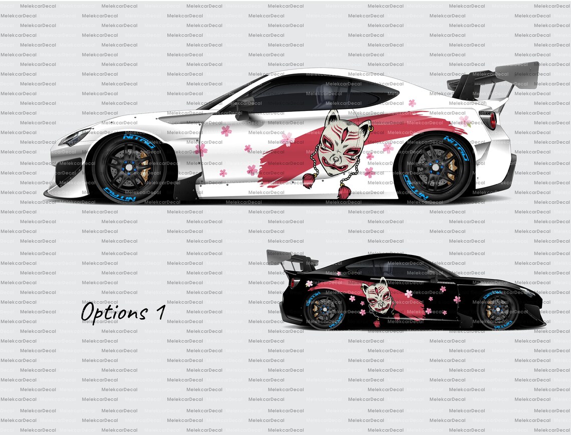 Kitsune fox Mask Livery, Sakura Cherry Blossom, Japanese Theme Side Car ...