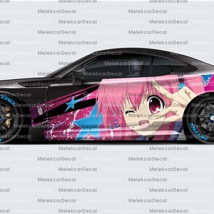 Anime Girl Car Side Wrap: Full Color Vinyl Decal - Etsy