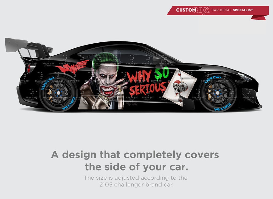 Joker Car Side Decal, Playing Cards, Super Hero Villain Inspired - Etsy
