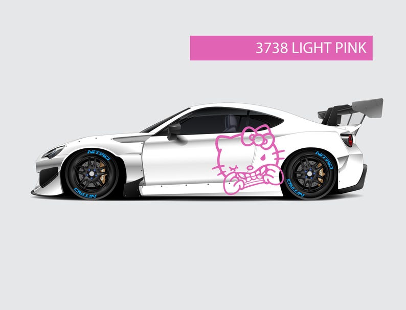Hello Kitty Face Vinyl Sticker Car Decals, Vinyl Comics Character Wrap ...
