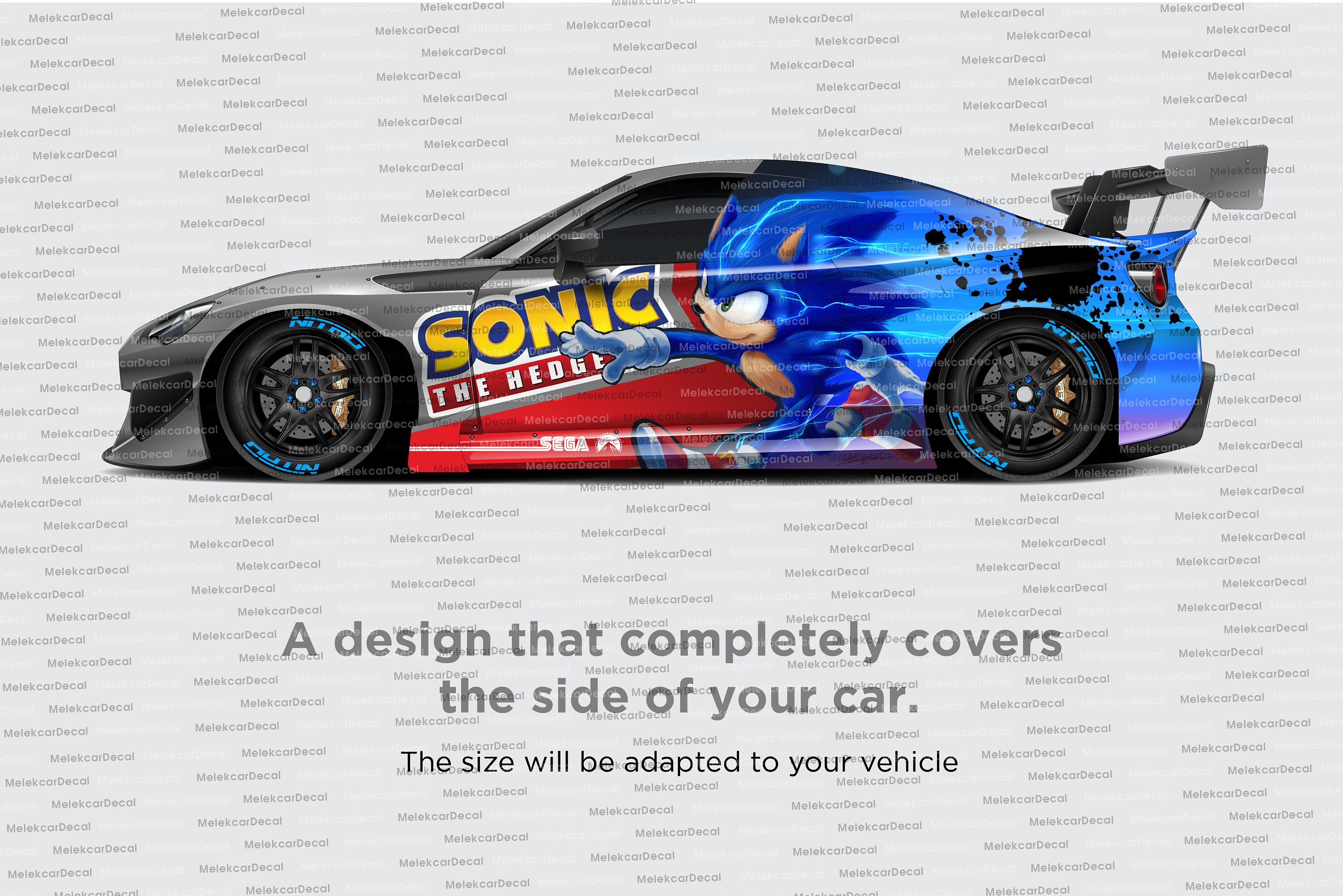 Sonic the Hedgehog Car Side Wrap, Full Color Graphics, Vinyl Livery ...
