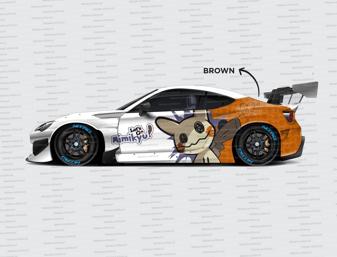 Mimikyu Style Car Wrap Decal, Anime Inspired Character Vinyl Graphics ...