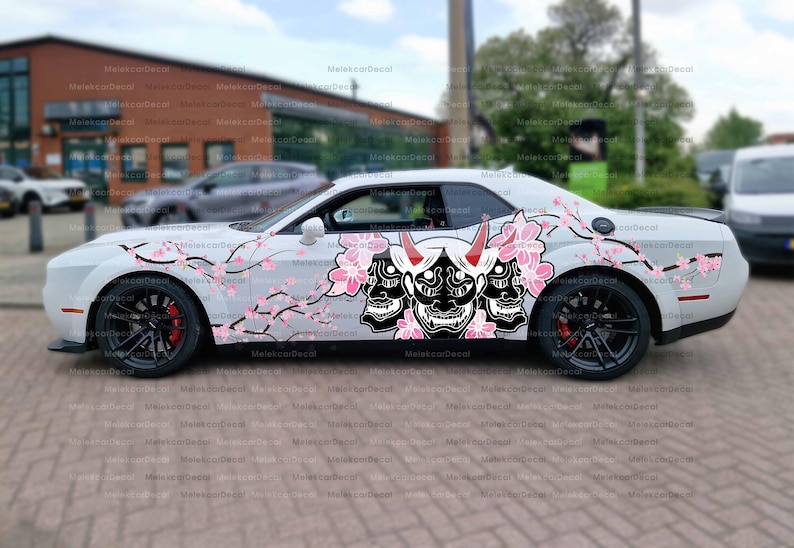 Sakura Cherry Blossom Car Livery, Japanese Oni Demon Car Wrap - Etsy