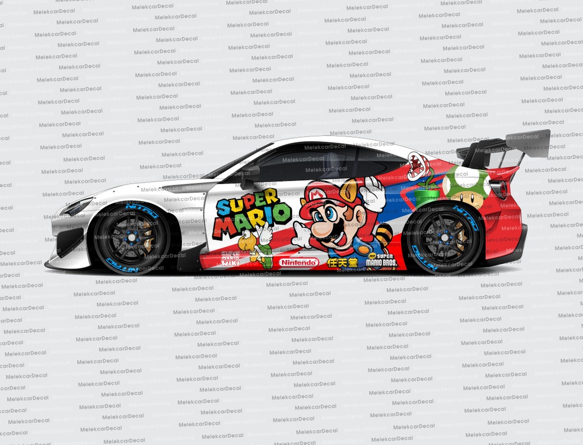 Super Mario Car Side Wrap, Full Color Graphics, Vinyl Livery Decal Fit ...