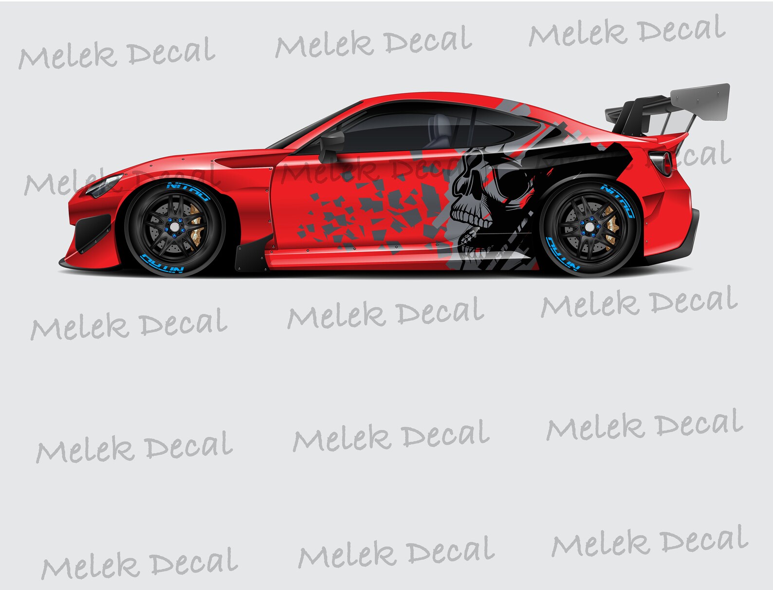 Skull, Skeleton Design Car Wrap, Large Wrap Car Design. INCLUDES BOTH ...
