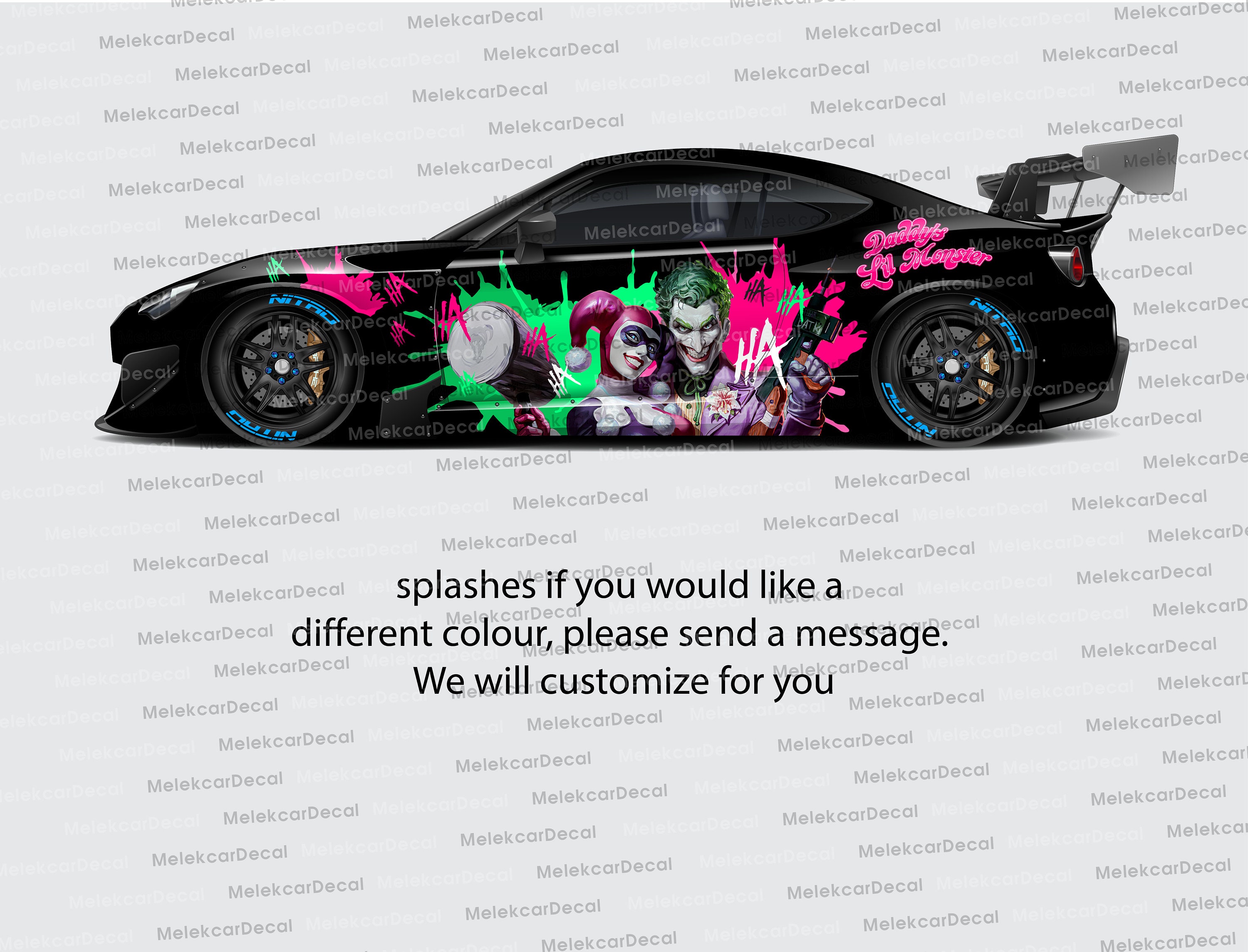 Joker, Daddys Lil Monster, Ha Ha Ha, Custom Partial Wrap, Wrap Sticker ...