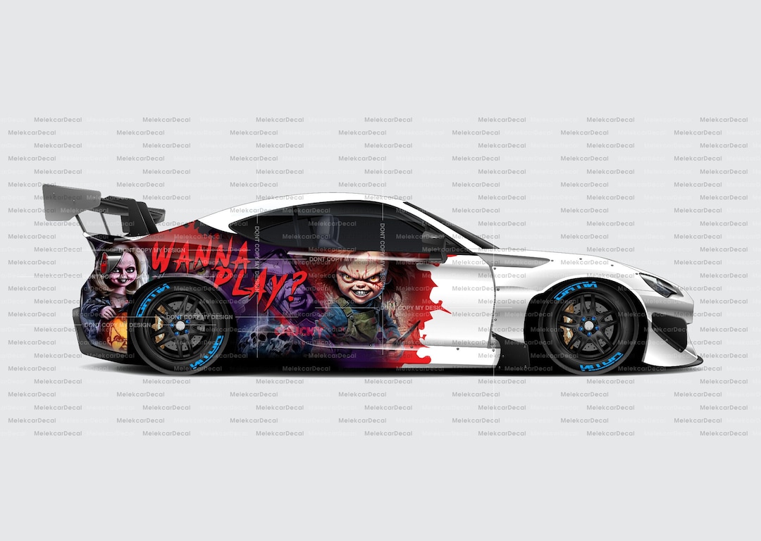 Chucky Car Stickers, Halloween, Wanna Play? Horror Movie Character Car ...