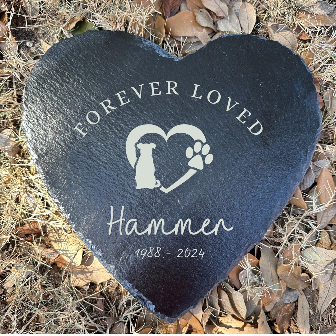 Dog Memorial Slate Garden Stone, Cat Memorial Gift, Dog Loss ...