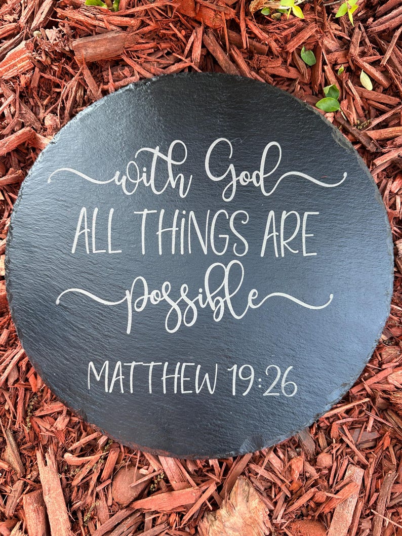 Engraved Bible Verse Slate Garden Stone: Religious Gift - Etsy