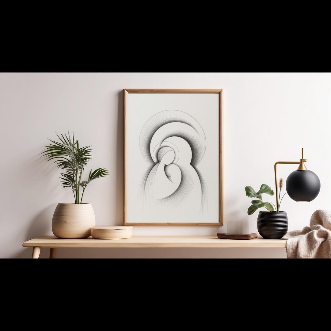 Virgin Mary Abstract Art Print: Minimalist Catholic Christian Decor ...