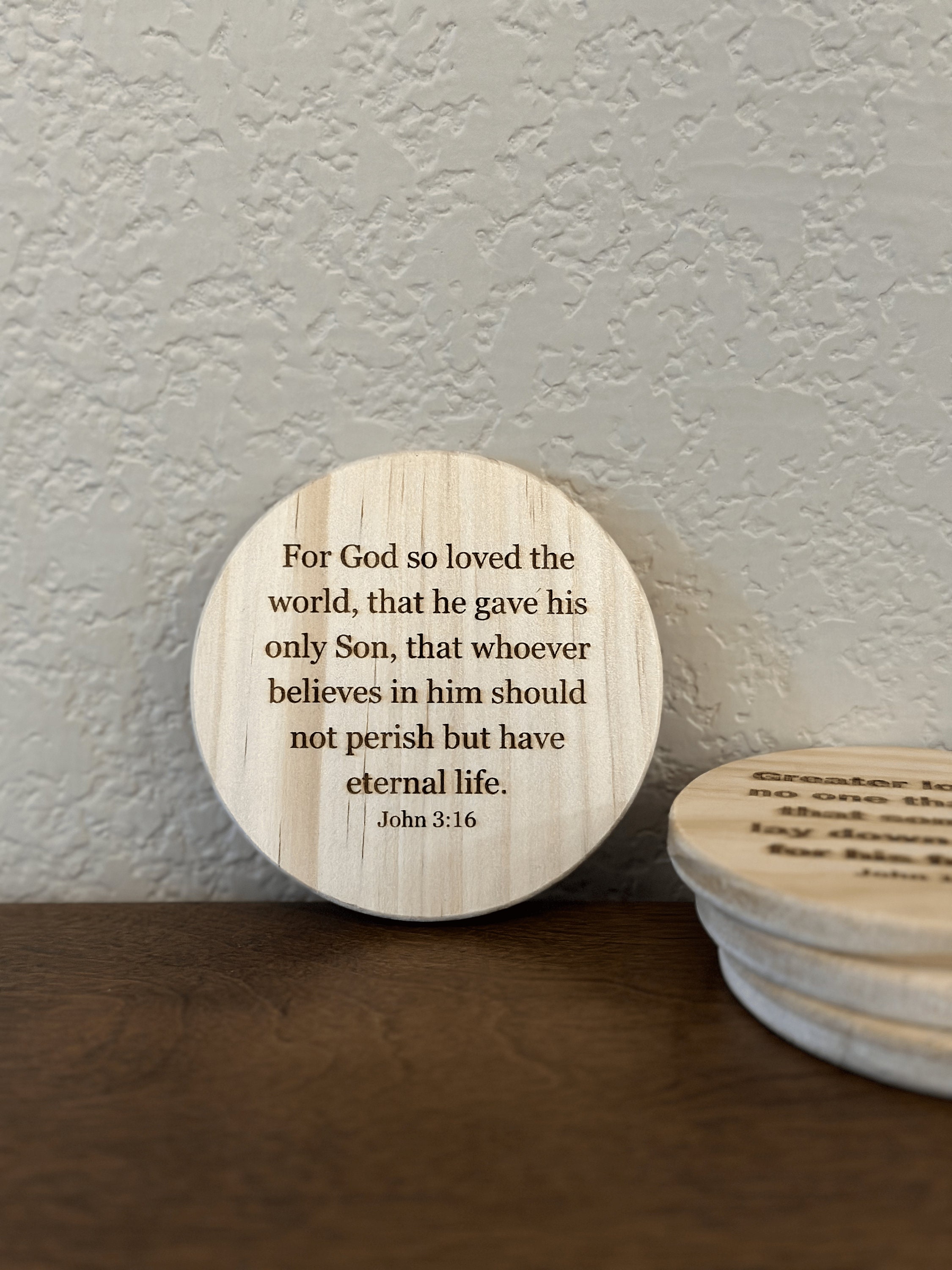 Custom Laser Engraved Bible Verse Wooden Coasters, Coaster Set ...